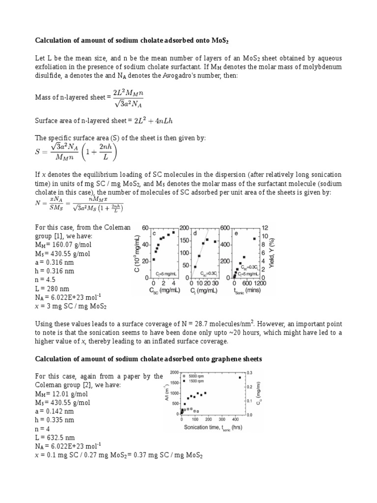 Surface Coverage Calculation PDF | PDF | Adsorption | Mole (Unit)