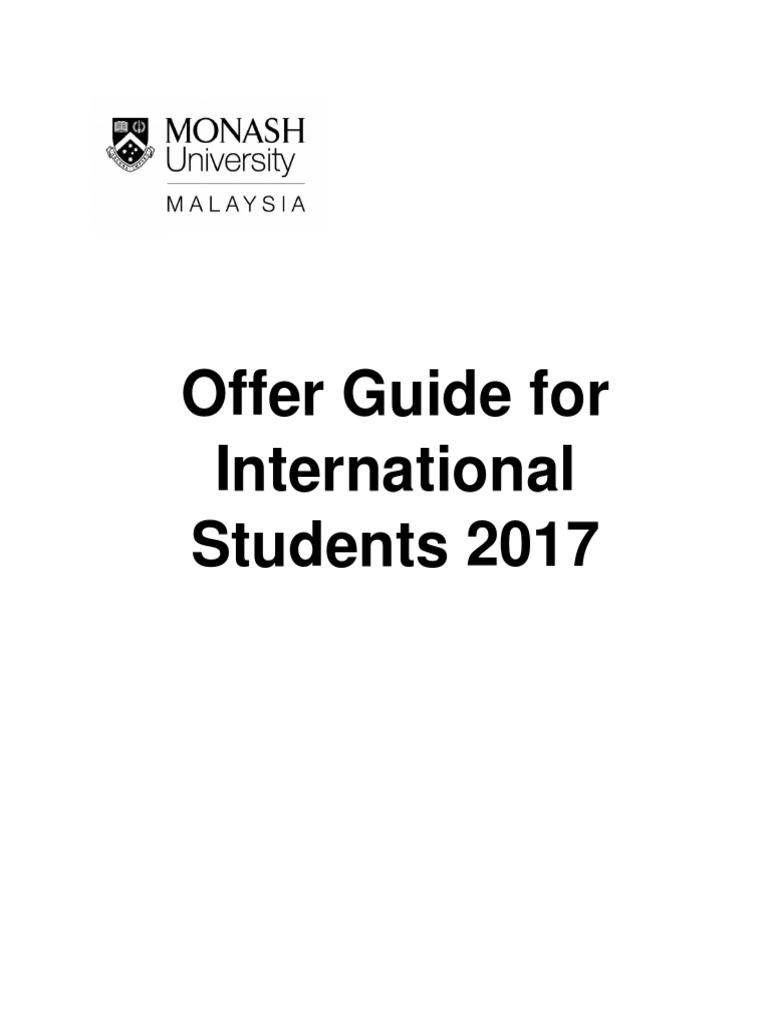 Monash Offer Guide For International - 161216 - v4 | PDF | Payments ...