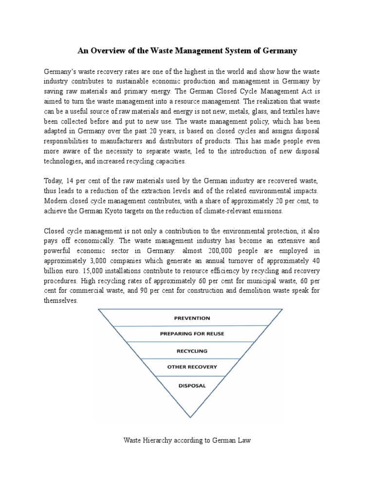 An Overview of The Waste Management System of Germany | PDF | Waste ...