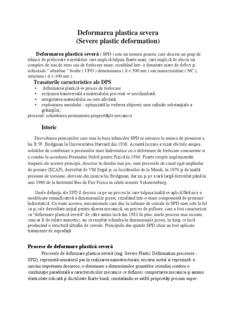 Deformarea Plastica Severa | PDF