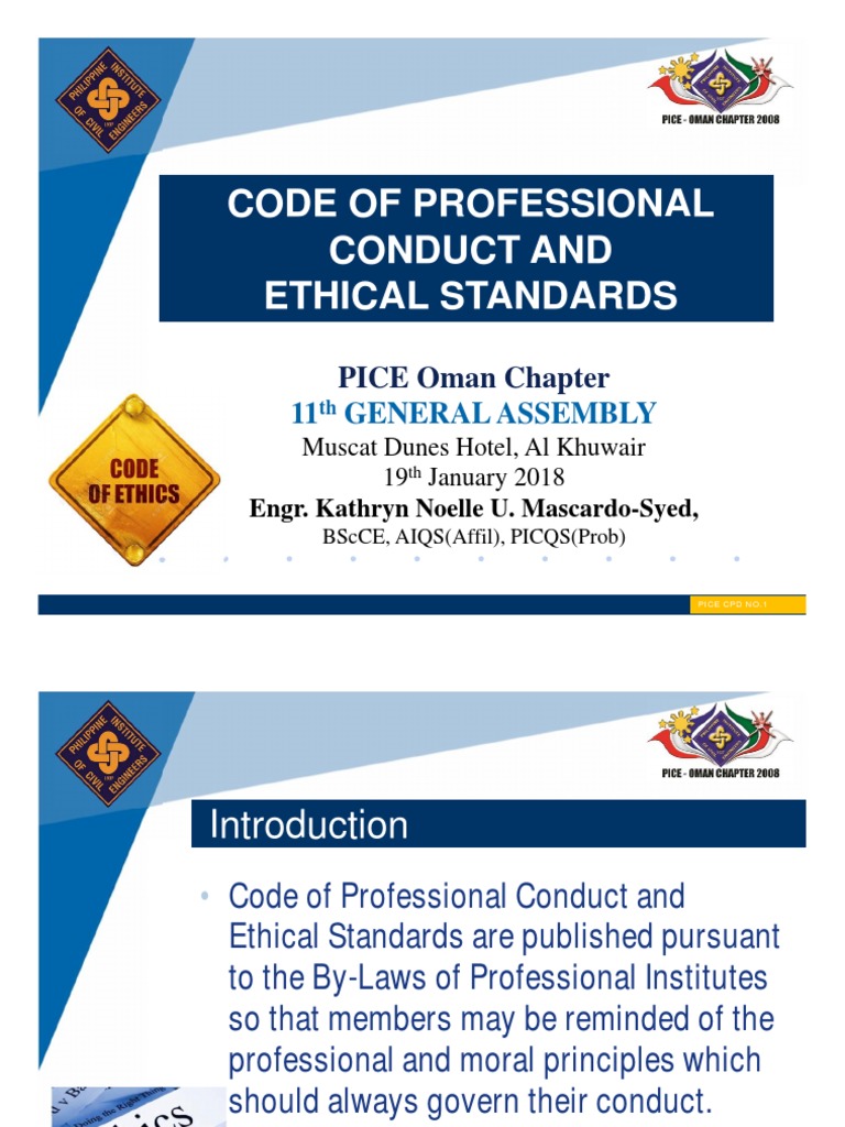 CPD 1 - Code of Professional Conduct & Ethical Standards | PDF ...