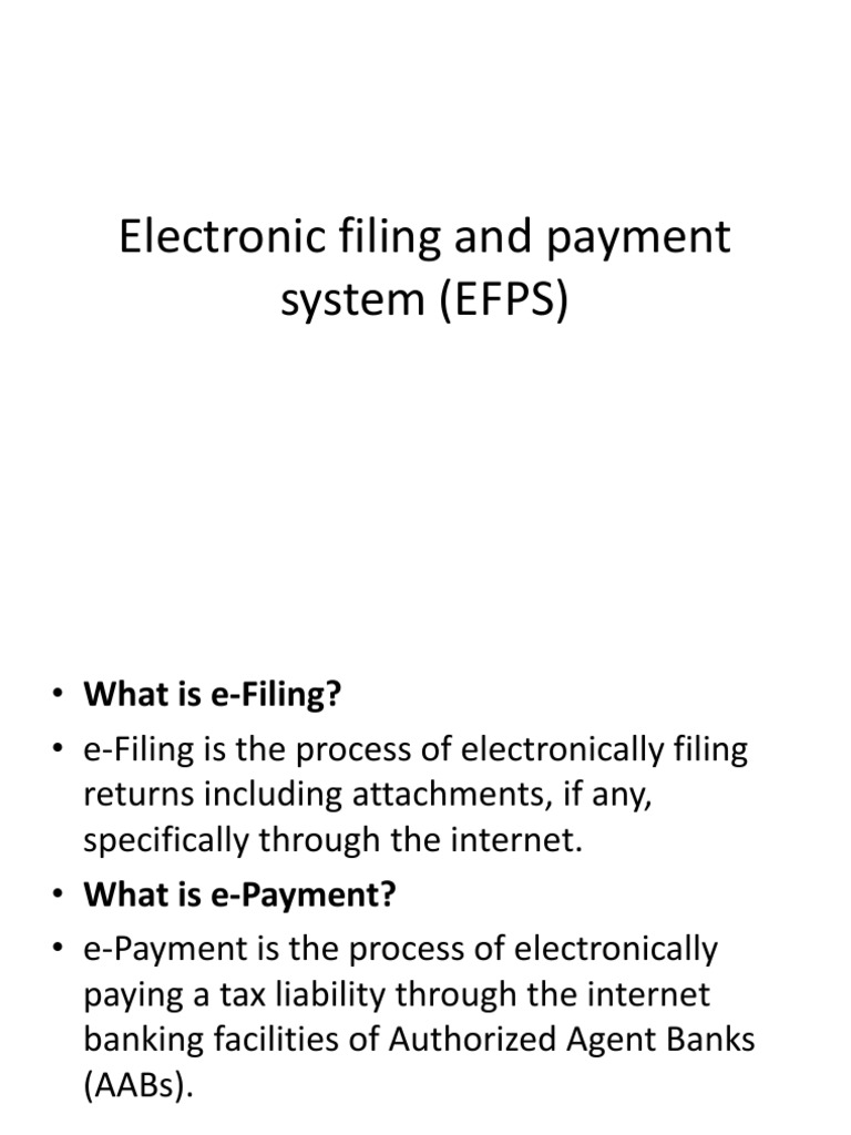 Electronic Filing and Payment System (EFPS) | PDF | Taxpayer | Value ...