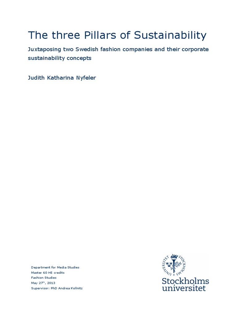 The Three Pillars of Sustainability | PDF | Corporate Social ...