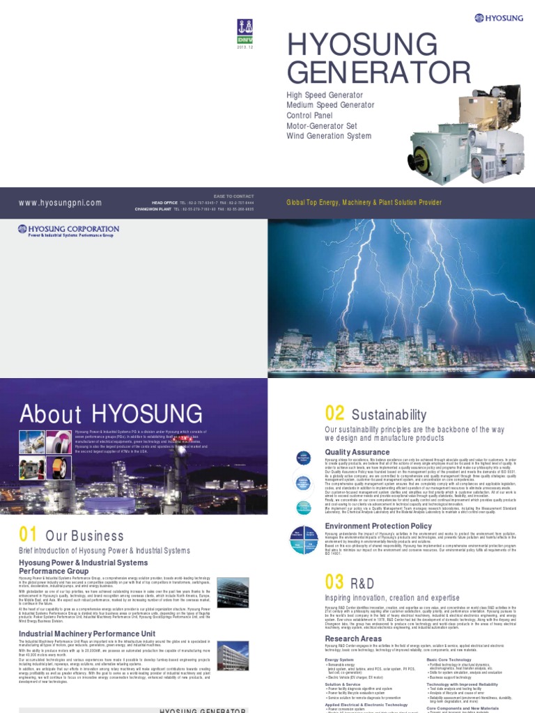 Hyosung Power & Industrial Systems Overview | PDF | Electric Generator ...