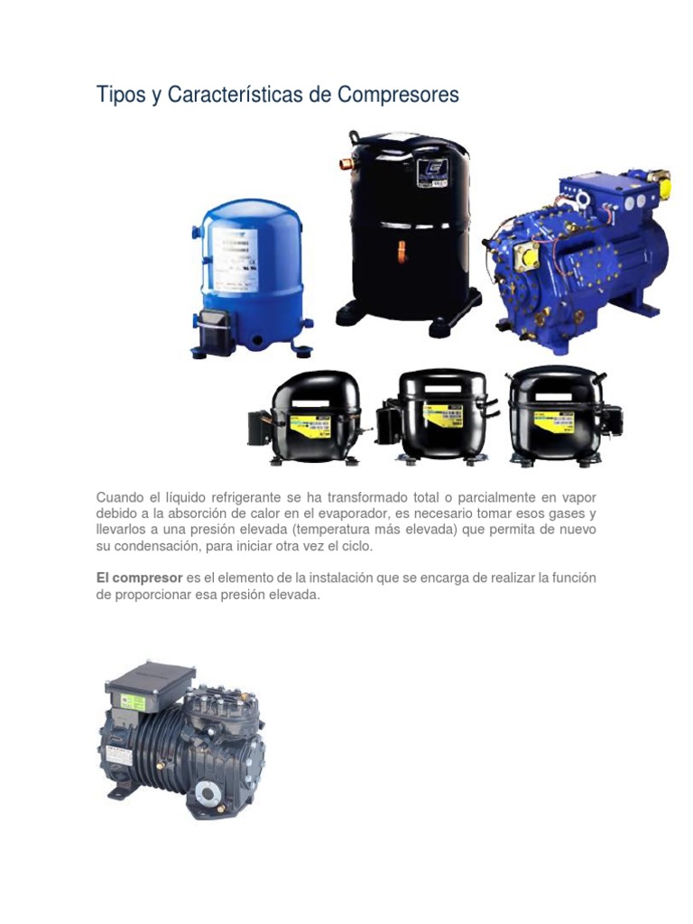 Tipos y Características de Compresores | Ingeniería mecánica | Gases