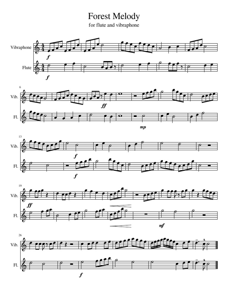 Forest Melody: For Flute and Vibraphone | PDF