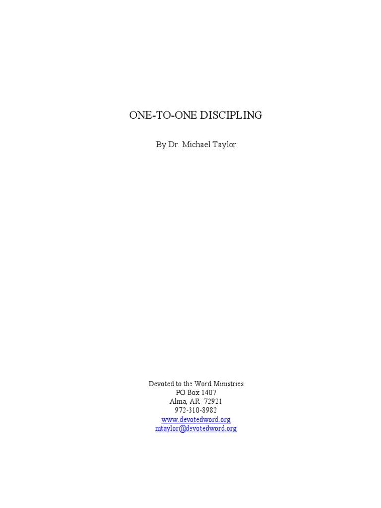 One To One Discip Ling | PDF | Disciple (Christianity) | God In ...
