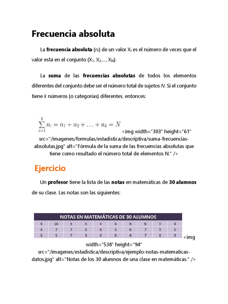Frecuencia Absoluta | PDF