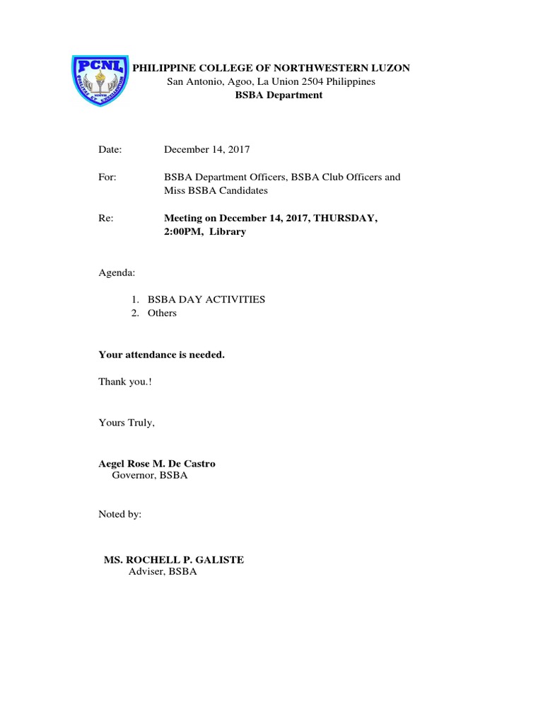 Bsba Day Meeting | PDF