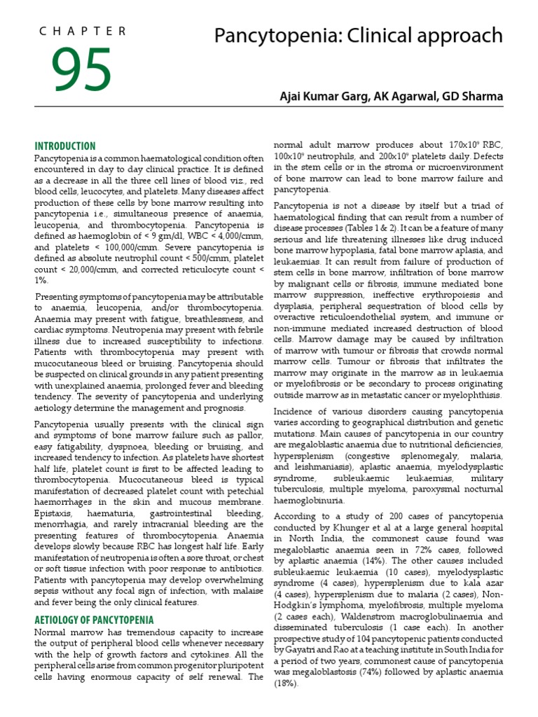 Pancytopenia: Clinical Approach: Ajai Kumar Garg, AK Agarwal, GD Sharma ...
