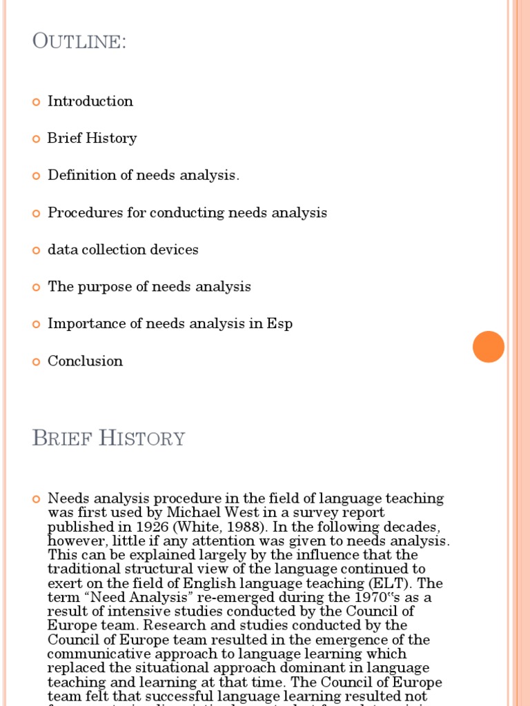 Needs Analysis | PDF | Language Education | Learning
