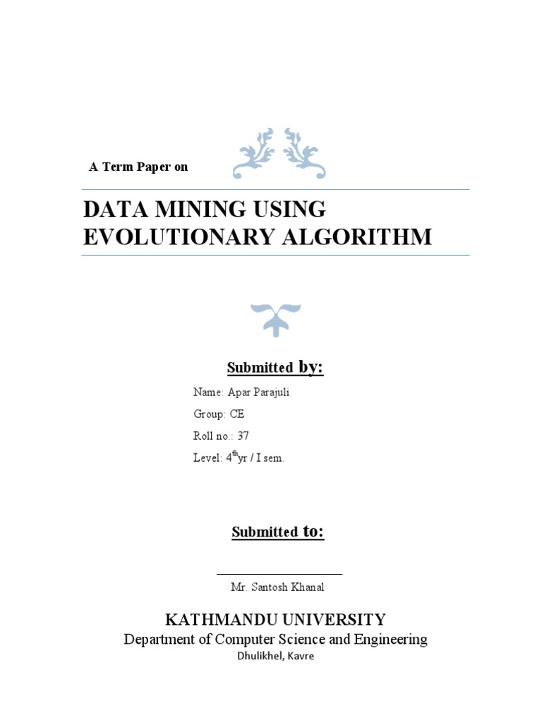 Data Mining Using Evolutionary Algorit Data Mining Using Evolutionary ...