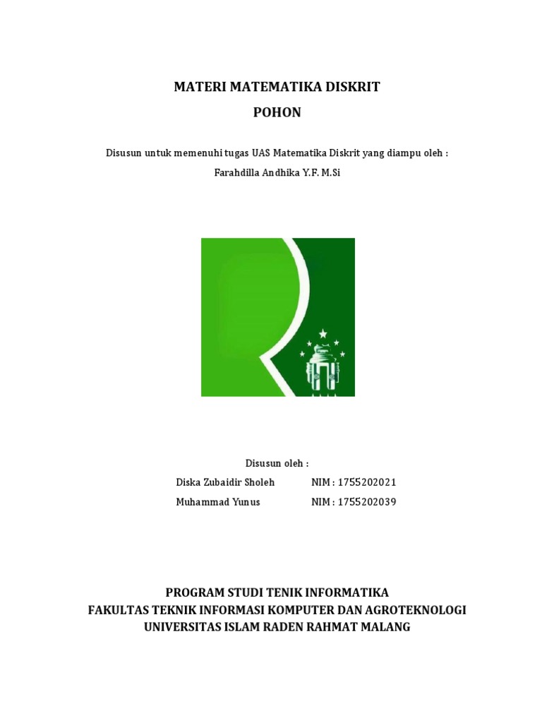 Pohon dalam Matematika Diskrit | PDF | Metode & Bahan Ajar