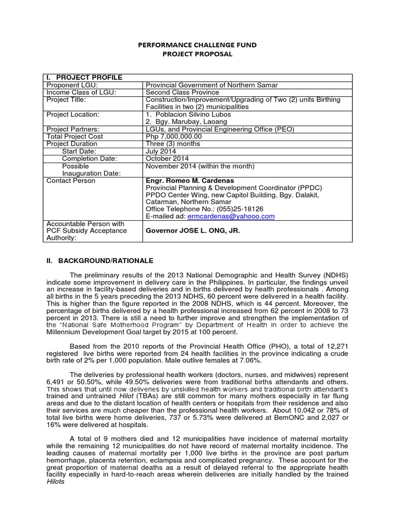 Project - Proposal Birthing Facility | PDF | Childbirth | Health Sciences