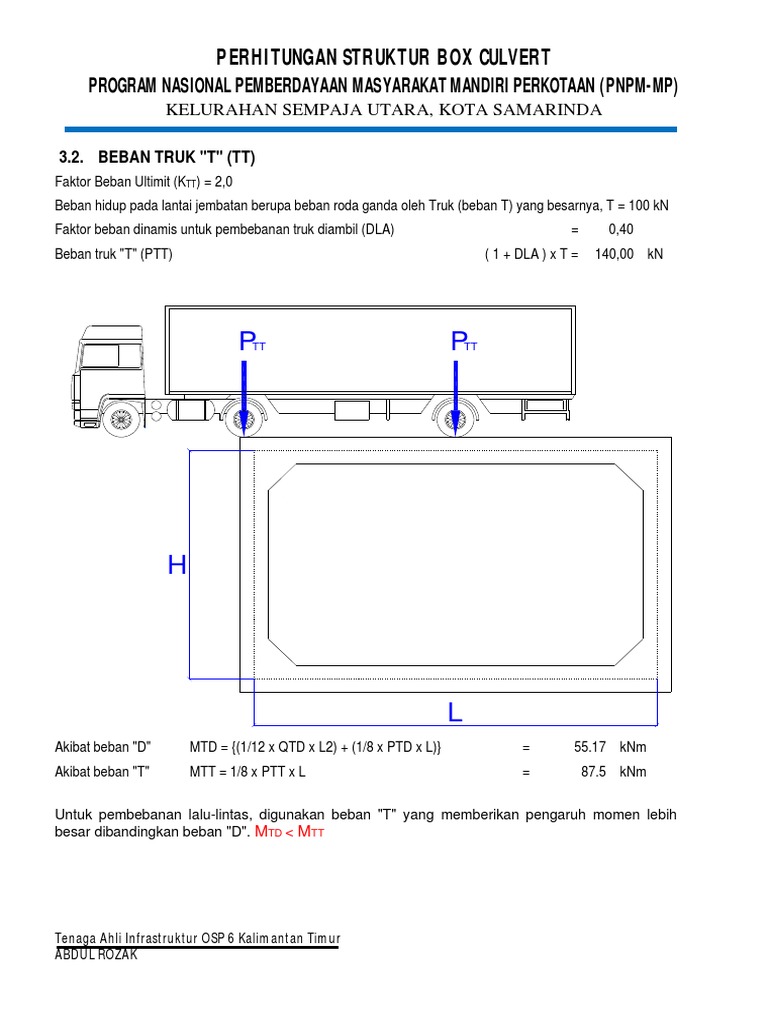PERHITUNGAN BEBAN DAN MOMENT GEMPA PADA STRUKTUR BOX CULVERT | PDF