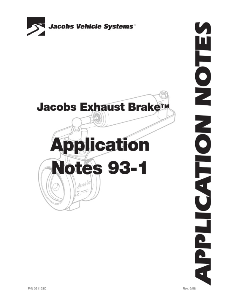 Application Notes 93-1: Jacobs Exhaust Brake | PDF | Manual ...