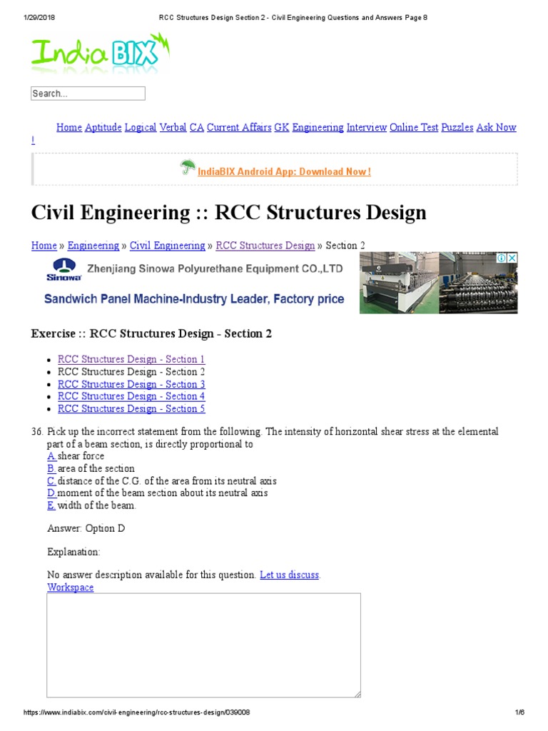 RCC Structures Design Section 2 - Civil Engineering Questions and Answers Page 8 | PDF | Beam ...
