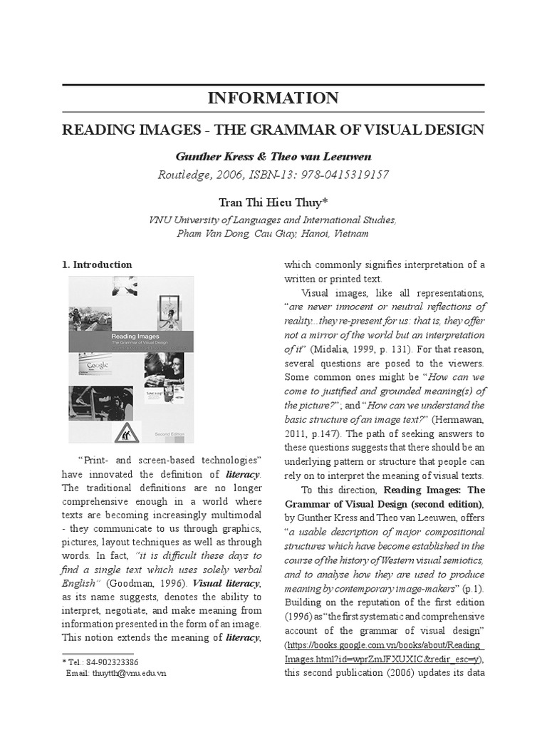Information: Reading Images - The Grammar of Visual Design | PDF ...