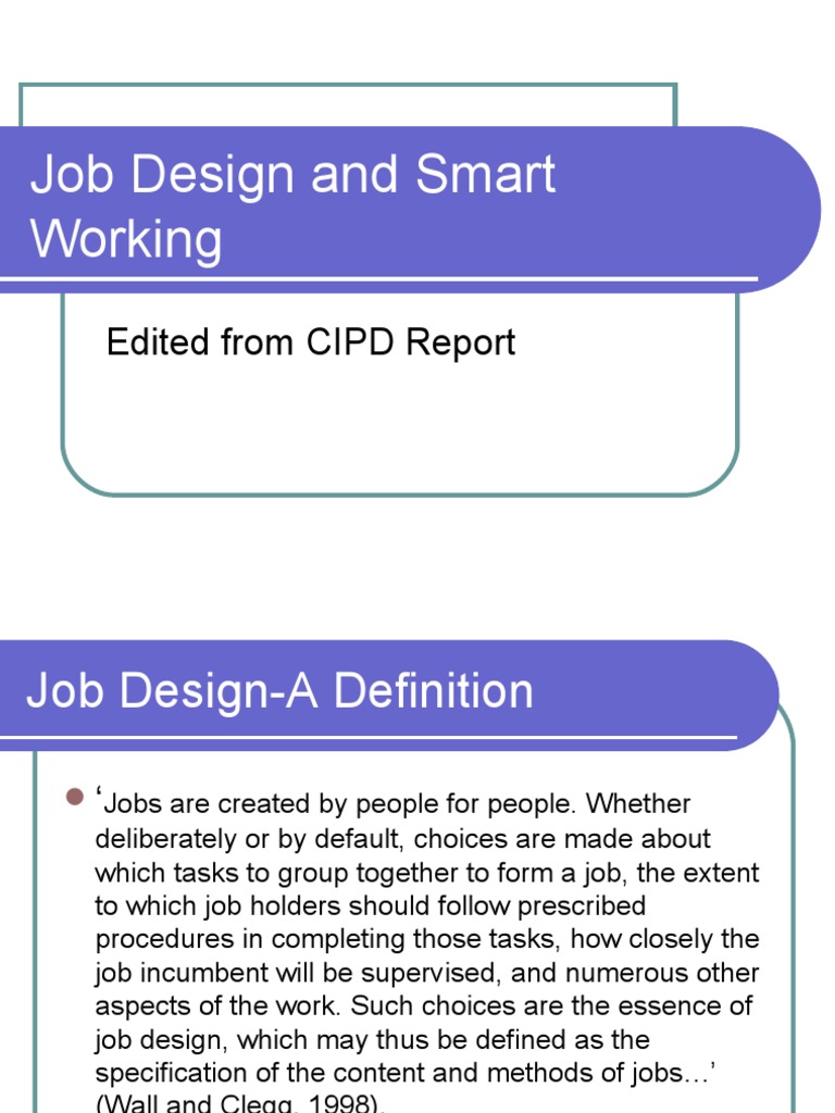 Job Design and Smart Working | PDF | Motivation | Motivational