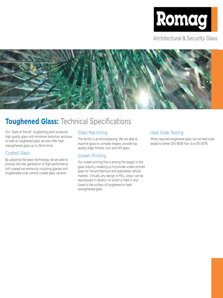 Toughened Glass Data Sheets | PDF | Glasses | Industries