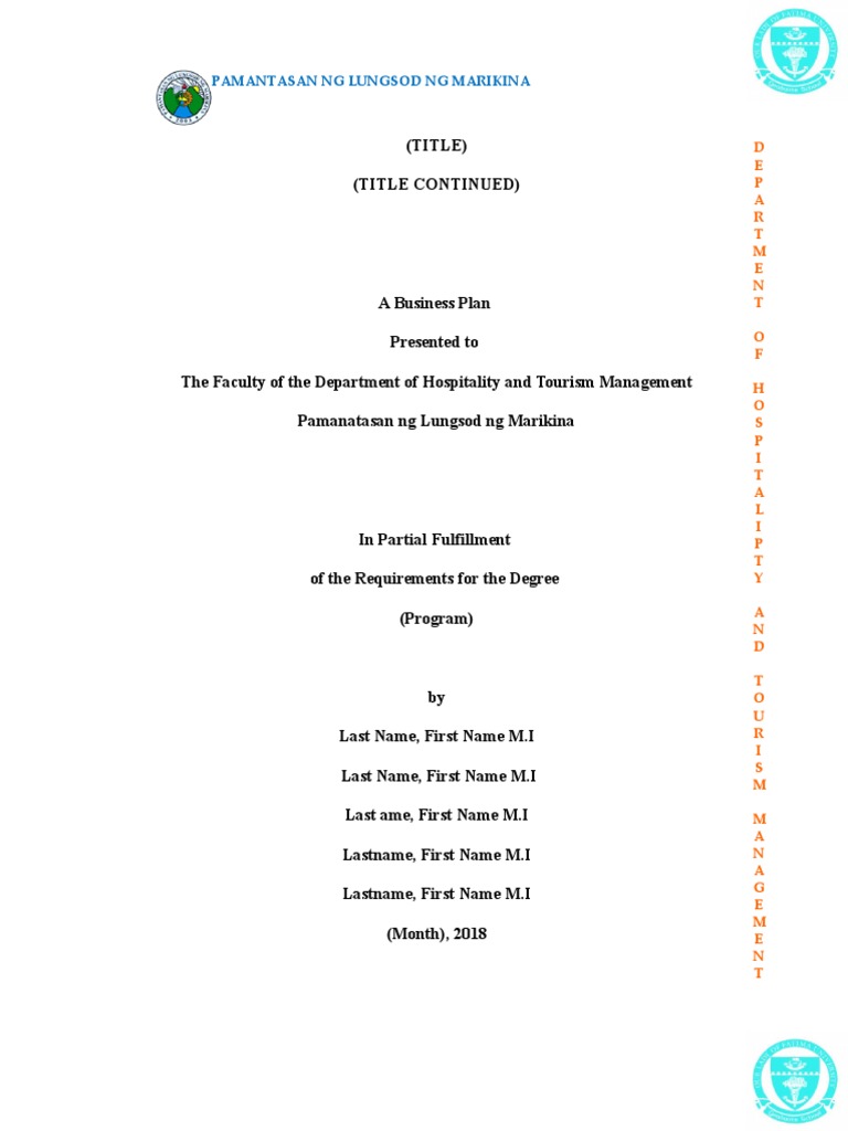 1 Entrep Format Title Page | PDF | Business