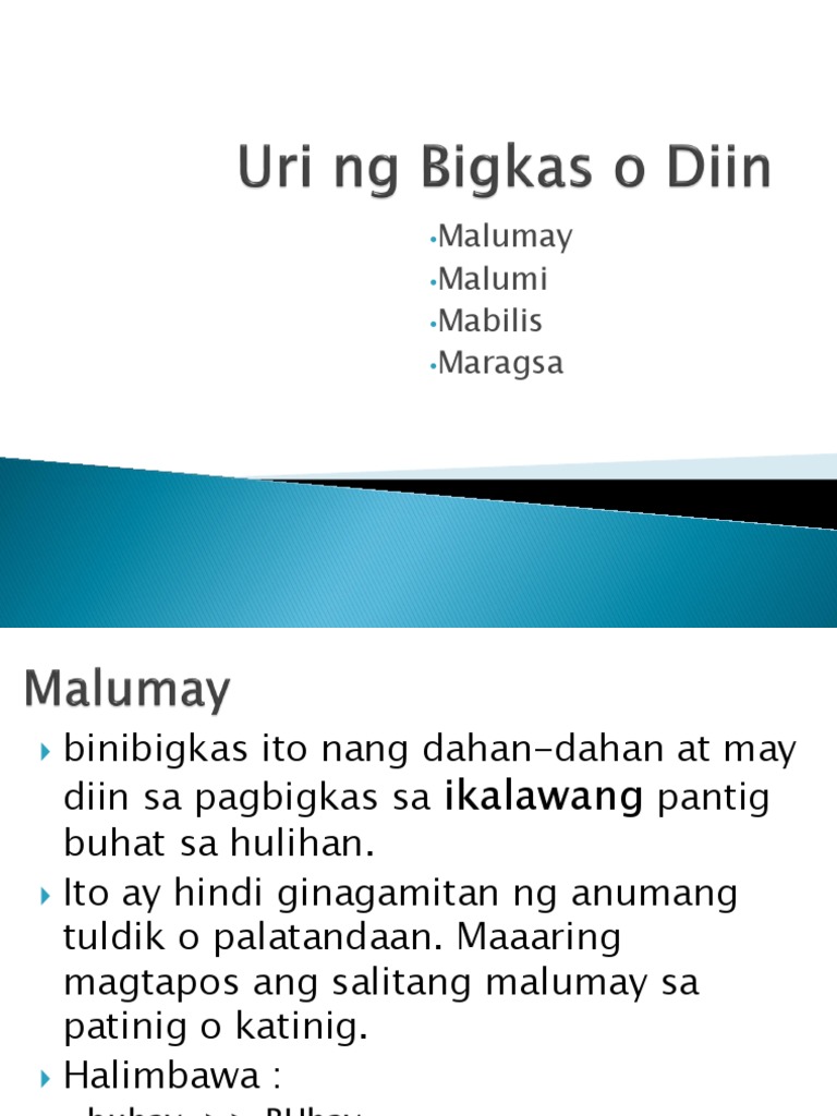 Uri NG Bigkas o Diin | PDF