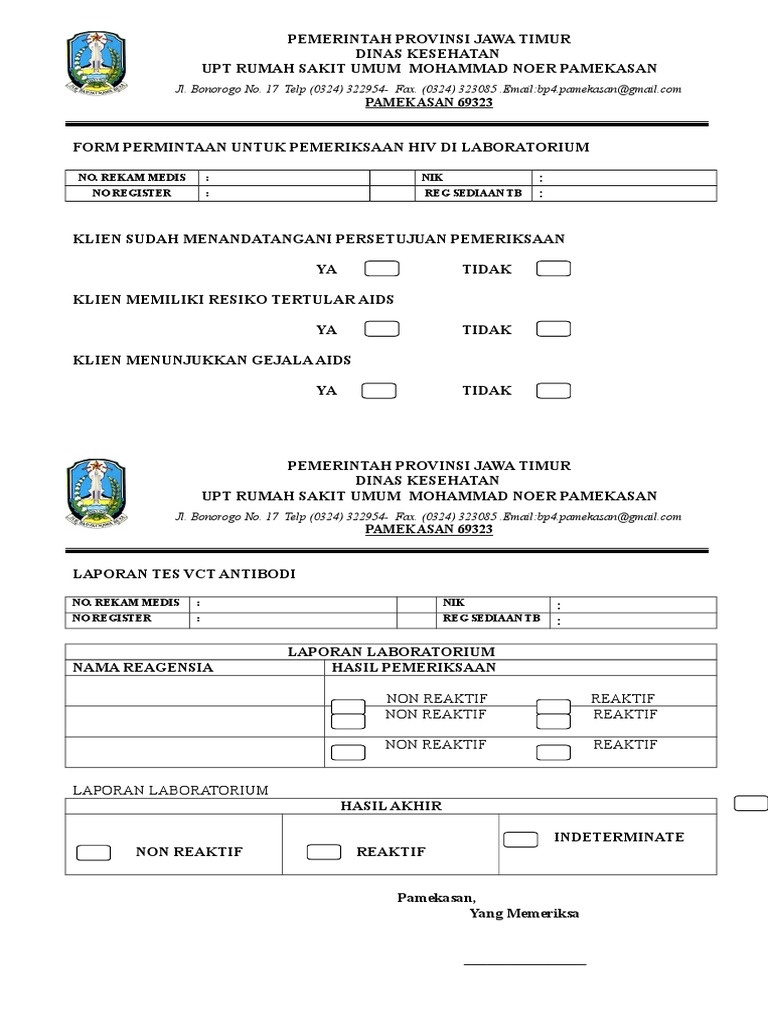 HIV Testing Request Form | PDF