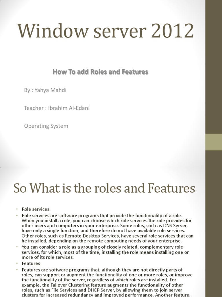 Adding Roles and Features in Windows Server 2012 | PDF | Computers ...