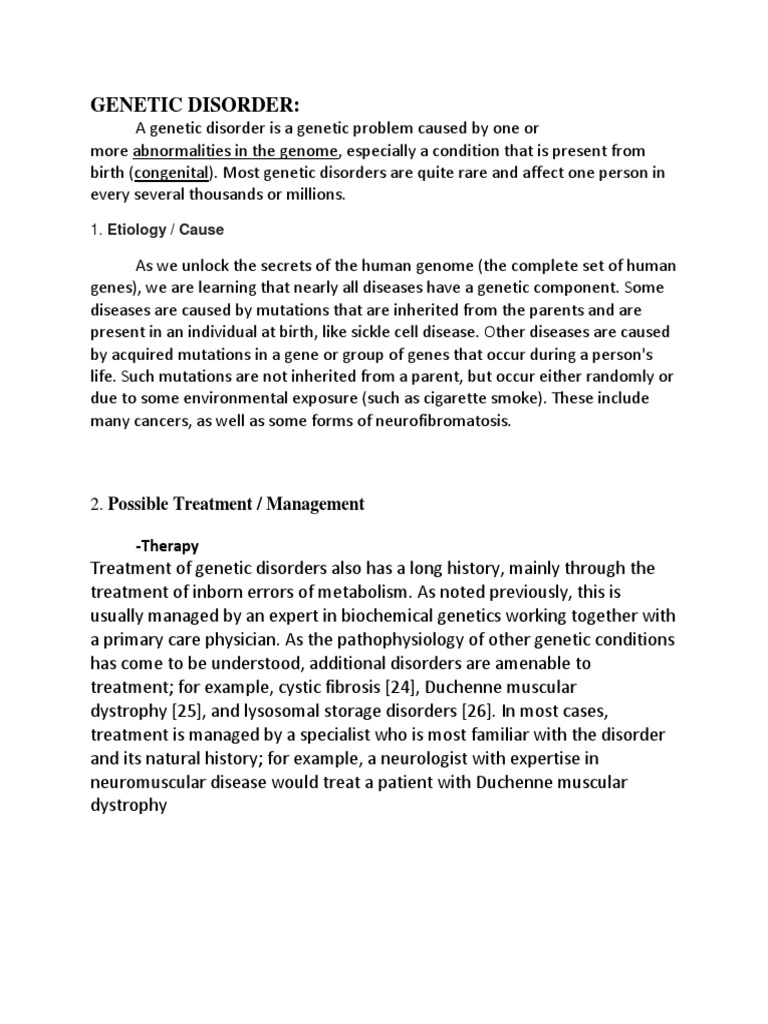Genetic Disorder Page 1 | PDF