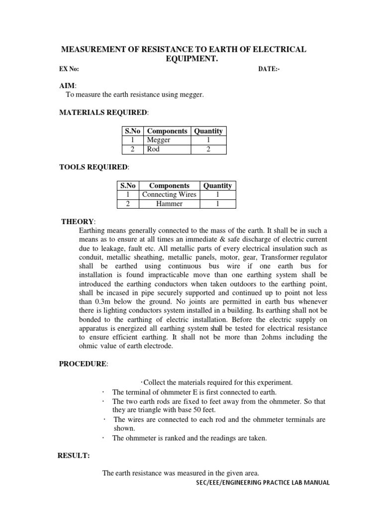 Measurement of Resistance | PDF | Electrical Resistance And Conductance ...