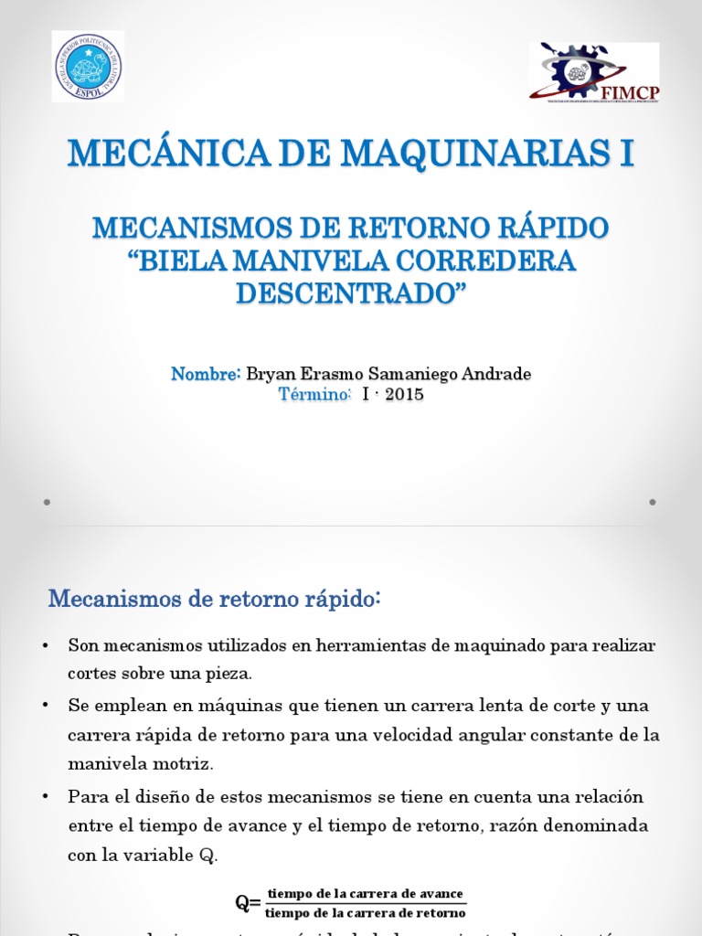 Biela Manivela Corredera Descentrada | PDF | Cinemática | Movimiento (física)