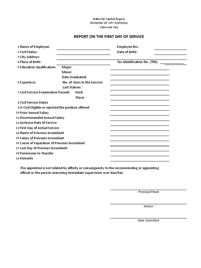 FDS First Day of Service | PDF