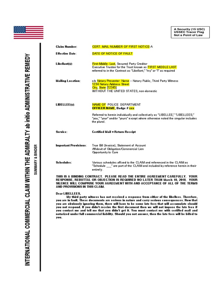 Commercial Lien Template | PDF | United States Dollar | Lien