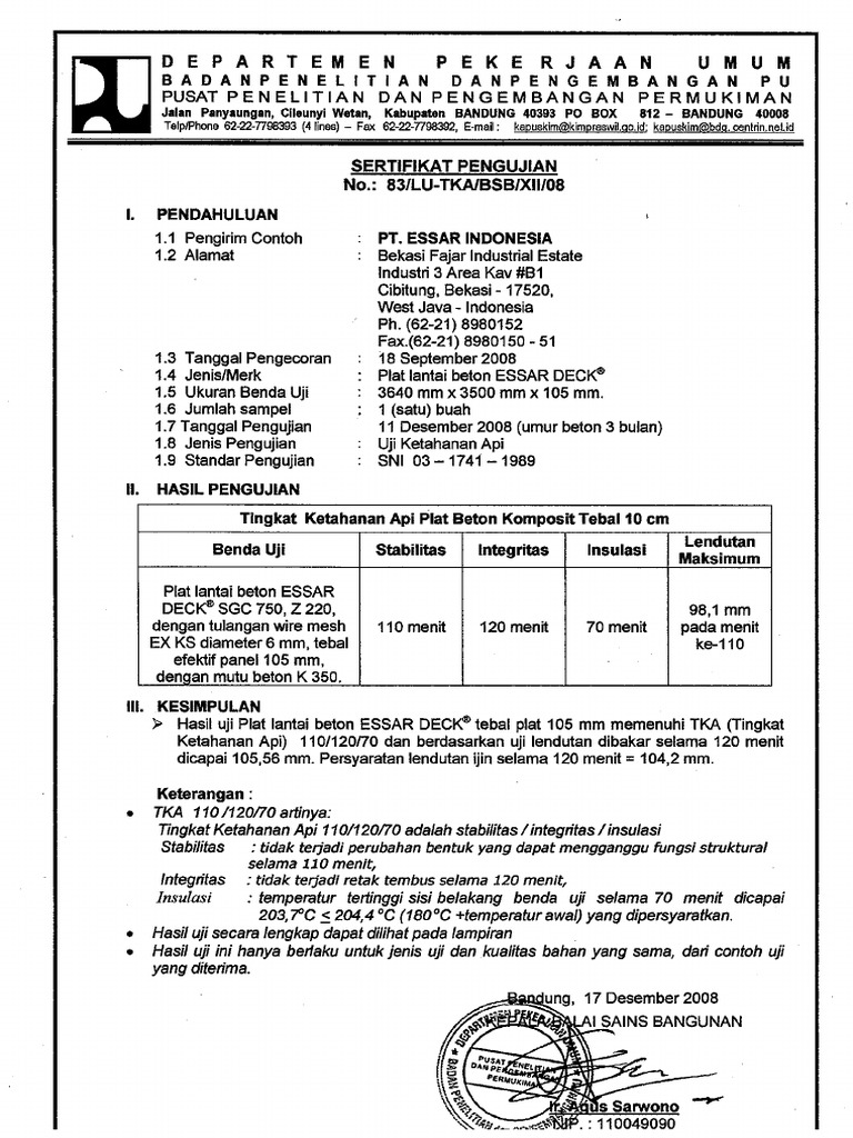 Sertifikat Tahan API | PDF
