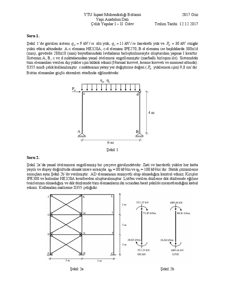 Steel Structures Course Homework | PDF