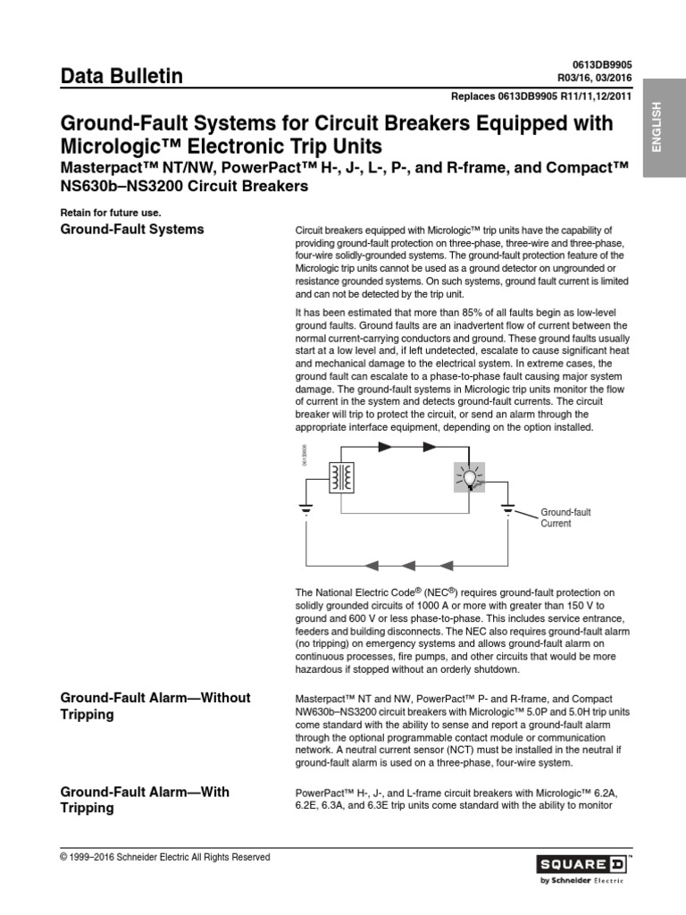 Data Bulletin Ground-Fault Systems For Circuit Breakers Equipped With ...
