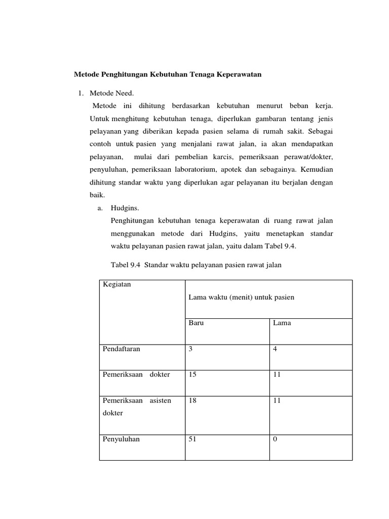 Rumus Kebutuhan Tenaga Keperawatan | PDF | Kesehatan Holistik