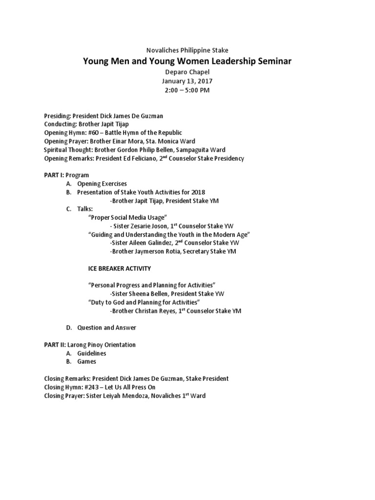 Youth Leadership Seminar | PDF