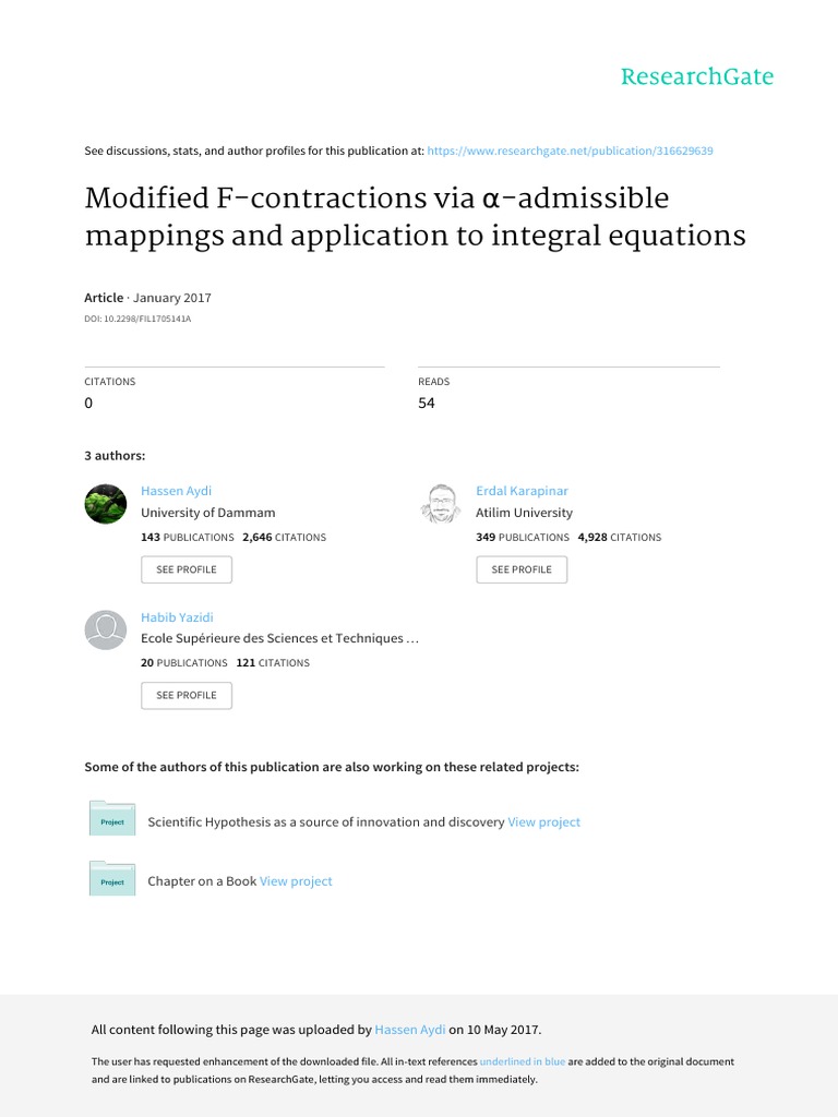 Filomat F Contraction | PDF | Continuous Function | Sequence