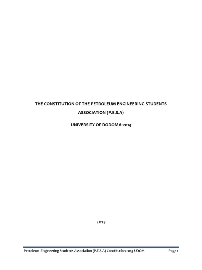 PESA Constitution Final Draft | PDF | Committee | Chairman