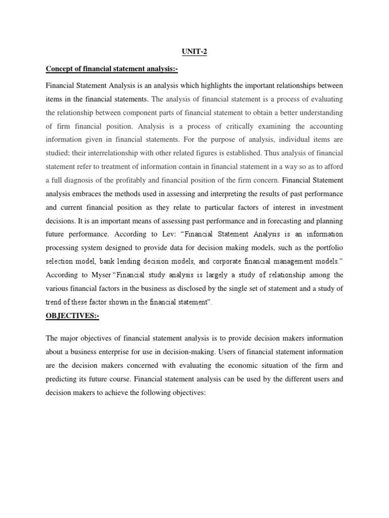 An Analysis of Financial Statement Objectives, Types, and the Key ...