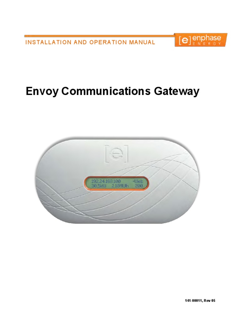 Envoy Installation and Operation NA | PDF | Wi Fi | Internet Access
