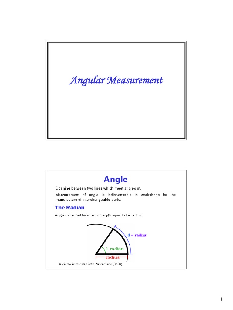 Angular Measurement | PDF | Trigonometric Functions | Sine