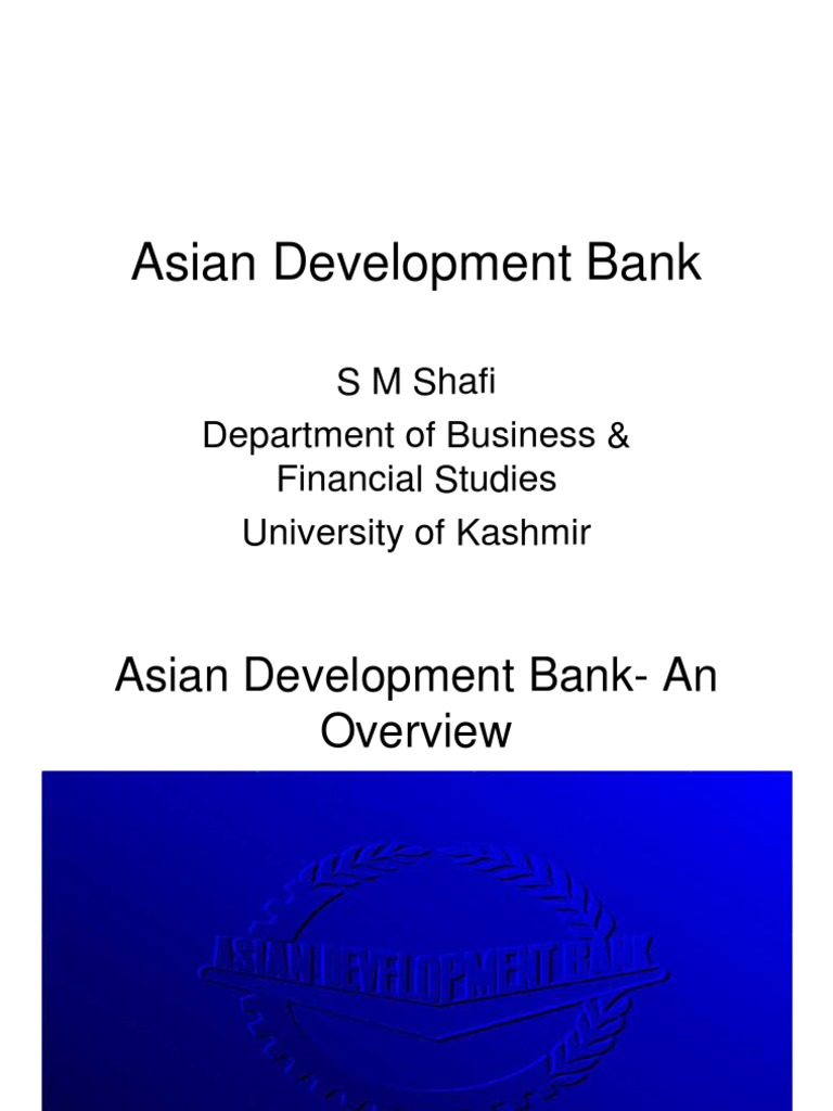 Overview of the Asian Development Bank | PDF | Asian Development Bank ...