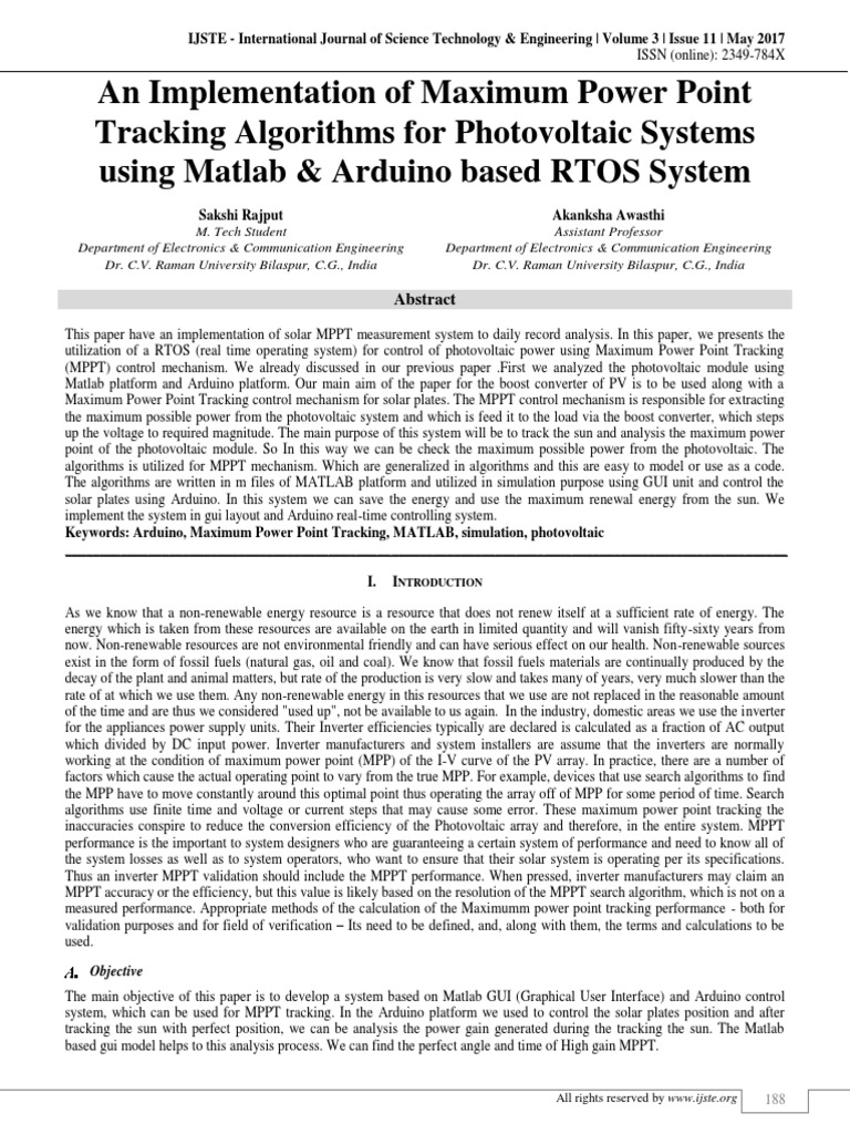 An Implementation of Maximum Power Point Tracking Algorithms For Photovoltaic Systems Using ...
