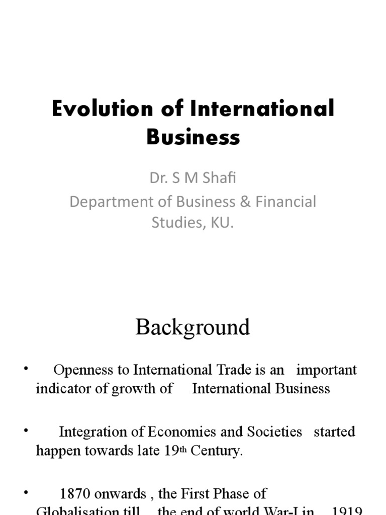 Evolution of International Business | PDF