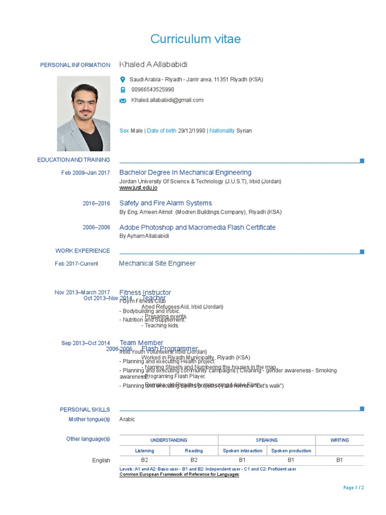 Curriculum Vitae: Khaled A Allababidi | PDF | Learning | Computing And ...
