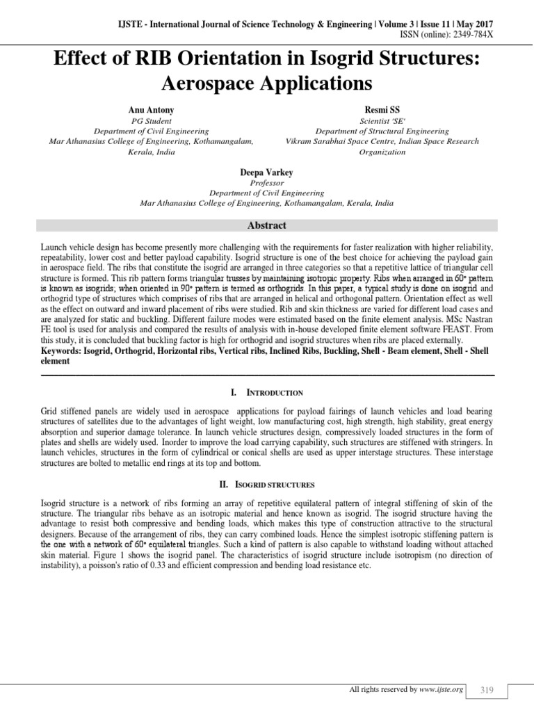 Effect of RIB Orientation in Isogrid Structures: Aerospace Applications ...