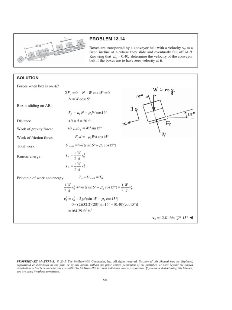 PROBLEM 13.14: Solution | PDF | Dynamics (Mechanics) | Motion (Physics)