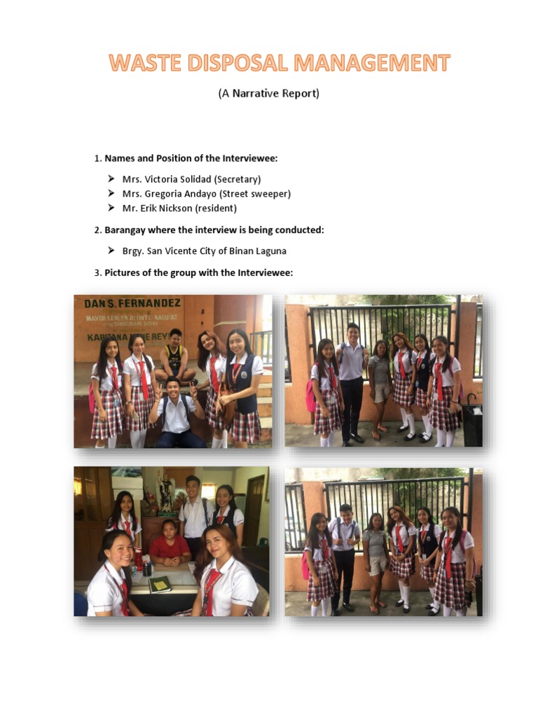 A Narrative Report | PDF | Waste Management | Waste